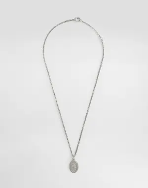 Dolce & Gabbana Metal Necklace With Engraved Medallion Bijoux Metal - Silver