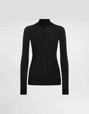 Dolce & Gabbana Silk Mock-turtleneck Sweater Sweaters And Cardigans - Black