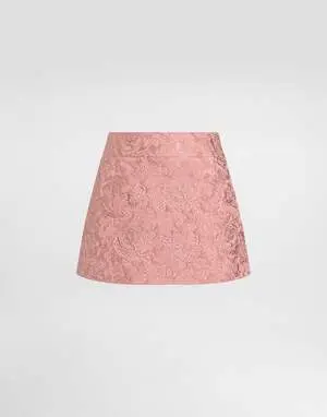 Dolce & Gabbana Floral Matelassé Jacquard Miniskirt Skirts - Multicolor