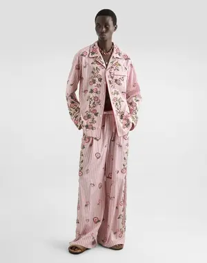 Dolce & Gabbana Cotton And Silk Vanity Shirt With Embroidery Shirts Multi-colored - Multicolor