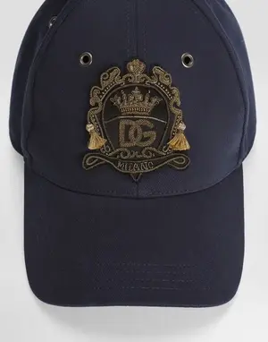 Dolce & Gabbana Washed-effect Drill Baseball Cap Hats And Gloves Multi-colored