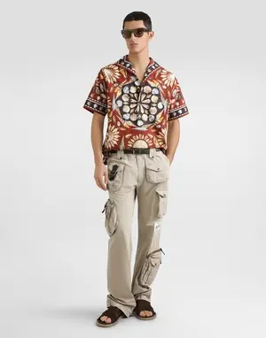 Dolce & Gabbana Printe Popeline Oversized Shirt Shirts
