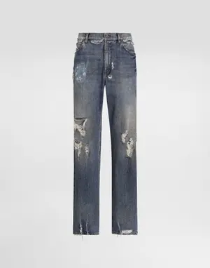 Dolce & Gabbana Oversize Cotton Jeans With Tag Denim Multi-colored - Multicolor