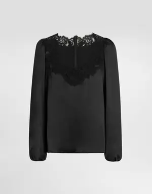 Dolce & Gabbana Stretch Satin Blouse Shirts And Tops Silk - Black
