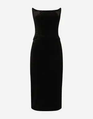 Dolce & Gabbana Velvet Corset Dress - Black