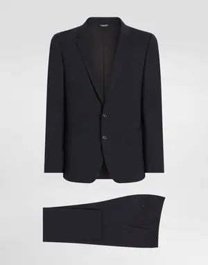Dolce & Gabbana Stretch Wool Martini-fit Suit Suits And Blazers Wool - Blue