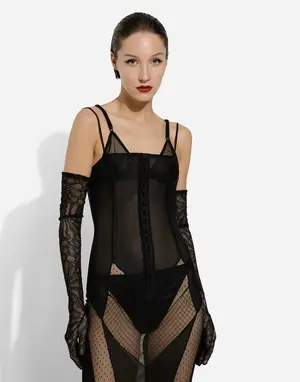 Dolce & Gabbana Strapless Lace Patchwork Dress Dresses Jersey
