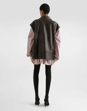 Dolce & Gabbana Bull Leather Vest Coats And Jackets
