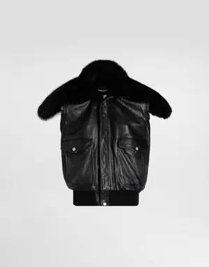 Dolce & Gabbana Vintage Leather Jacket Coats And Jackets - Black