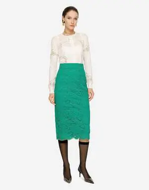 Dolce & Gabbana Cashmere And Silk Lace Inlay Cardigan - White