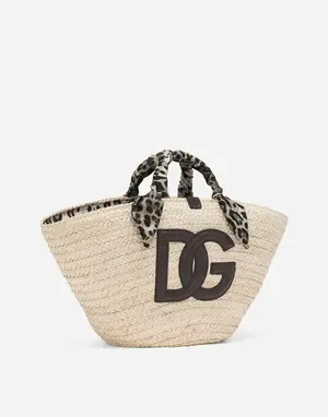 Dolce & Gabbana Medium Raffia Shopper With Leopard Print Detailing - Multicolor