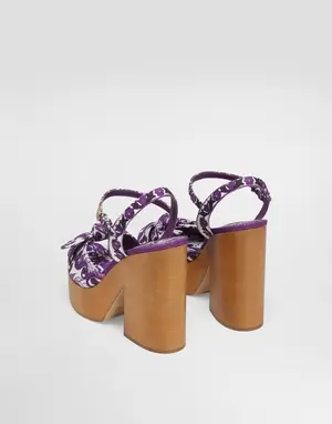 Dolce & Gabbana Majolica Print Wedge Sandals - Multicolor