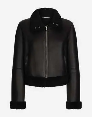 Dolce & Gabbana Merino Shearling Jacket Coats And Jackets - Black