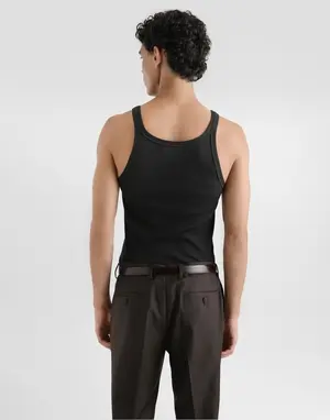 Dolce & Gabbana Ribbed Cotton Tank Top T-shirts And Polos Cotton - Brown