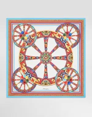 Dolce & Gabbana 90x90 Carretto-print Silk Twill Scarf Scarves And Silks - Multicolor
