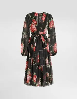 Dolce & Gabbana Rose Bouquet-print Chiffon Dress Dresses - Multicolor