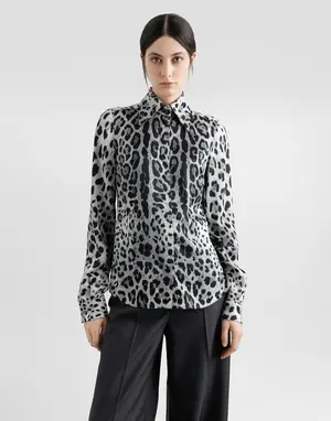 Dolce & Gabbana Leopard- Silk Satin Shirt