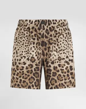 Dolce & Gabbana Mid-length Swim Trunks With Leopard Beachwear Animal - Print