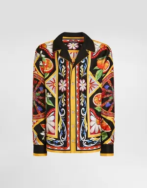 Dolce & Gabbana Carretto-print Silk Twill Shirt Shirts - Multicolor