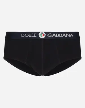 Dolce & Gabbana Brando Briefs In Two-way Stretch Cotton Jersey Underwear And Loungewear Cotton - Blue