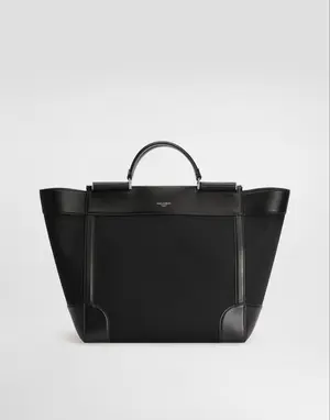 Dolce & Gabbana Calfskin And Panama Bag Crossbody Bags - Black