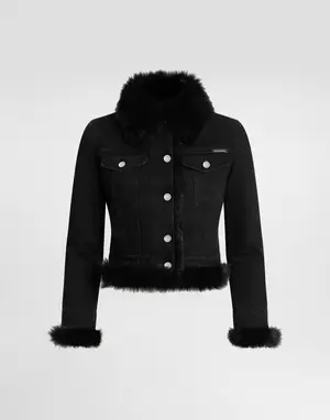 Dolce & Gabbana Denim Jacket Lined With Fur Denim And Jeans Multi-colored - Multicolor