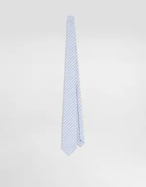 Dolce & Gabbana Striped Poplin Neck Tie - Multicolor