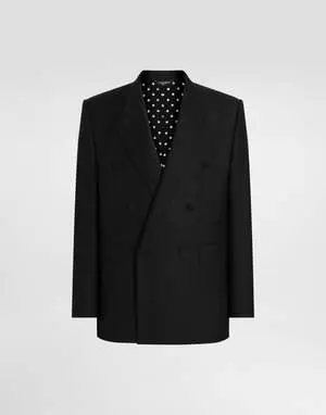 Dolce & Gabbana Double-breasted Sicilia Virgin Wool Jacket Suits And Blazers - Black