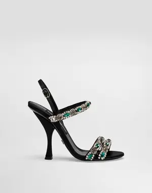 Dolce & Gabbana Sandals With Embroidery Sandals And Wedges - Black