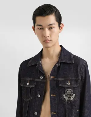 Dolce & Gabbana Cotton Denim Jacket With Patch Denim Multi-colored