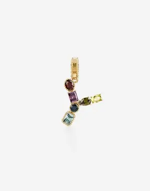 Dolce & Gabbana 18-carat Yellow Charm With Multicoloured Gemstones - Gold