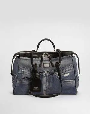 Dolce & Gabbana Vittoria Handbag In Denim Patchwork Shoppers - Blue