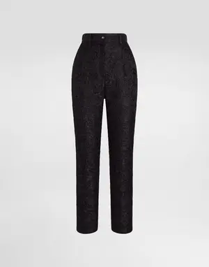 Dolce & Gabbana Tailored Quilted Floral Jacquard Pants Pants And Shorts - Black