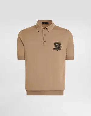 Dolce & Gabbana Virgin Wool Polo Shirt Sweaters And Cardigans - Beige