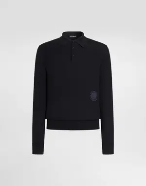 Dolce & Gabbana Virgin Wool Polo Shirt Sweaters And Cardigans - Blue