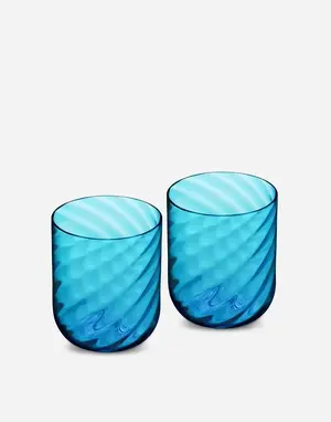 Dolce & Gabbana Set 2 Hand-blown Murano Water Glasses Water Glasses - Multicolor