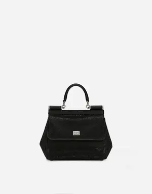 Dolce & Gabbana Medium Sicily Handbag Handbags Viscose - Black