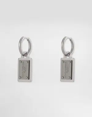 Dolce & Gabbana Earrings With Logo Tag Bijoux Metal
