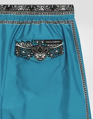 Dolce & Gabbana Fabric Swim Trunks With Bandanna Beachwear - Print