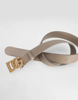 Dolce & Gabbana Plongé Calfskin Dg Logo Belt Belts