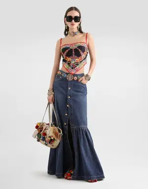Dolce & Gabbana Long Denim Skirt� Denim And Jeans Multi-colored