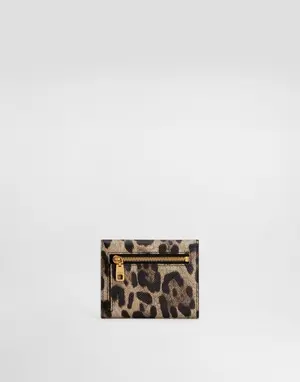 Dolce & Gabbana Leopard- Wallet In Dauphine Calfskin Wallets And Small Leather Goods Animal - Print