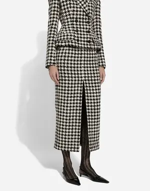 Dolce & Gabbana Long Macro-houndstooth Skirt Skirts