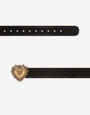 Dolce & Gabbana Devotion Belt In Lux Leather Belts Leather