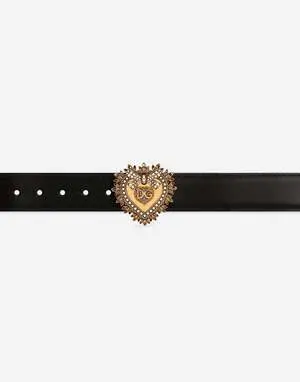 Dolce & Gabbana Devotion Belt In Lux Leather Belts Leather