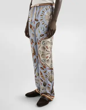 Dolce & Gabbana Shell-print Silk Twill Trousers
