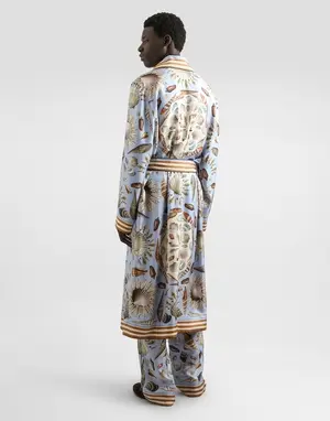Dolce & Gabbana Shell-print Silk Twill Trousers