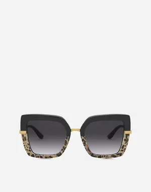 Dolce & Gabbana Half Print Sunglasses Icons - Black