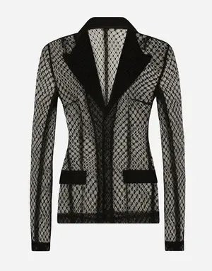 Dolce & Gabbana Single-breasted Mesh Dolce Tuxedo Jacket Blazers