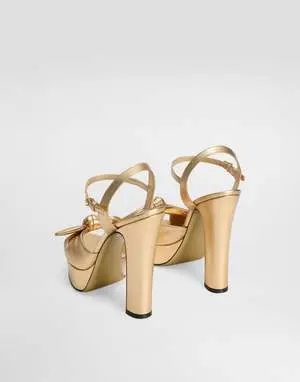 Dolce & Gabbana Mordoré Nappa Leather Platform Sandals